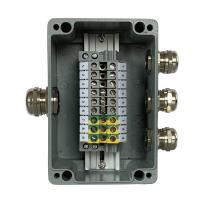 China Die-cast Aluminum Junction Box 150x100x80mm IP67 with UK6N Din Rail Terminal Blocks for sale