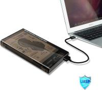 China USB 3.0 2.5 Inch Hard Drive Enclosure Transparent SATA HDD SSD Case Tool-Free 6TB for sale