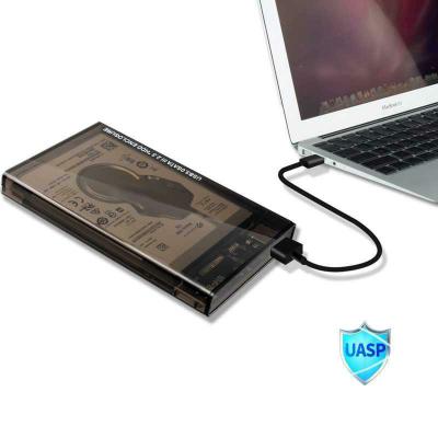 China USB 3.0 2.5 Inch Hard Drive Enclosure Transparent SATA HDD SSD Case Tool-Free 6TB for sale