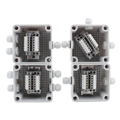China Pastic Electrical Enclosure Cable Junction Box 100*100*75mm with Connectors Waterproof for sale