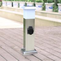 China Stainless Steel Outdoor Garden Electrical Power Socket LED Post Light IP44 E27 for sale