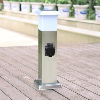 China Stainless Steel Outdoor Garden Electrical Power Socket LED Post Light IP44 E27 for sale