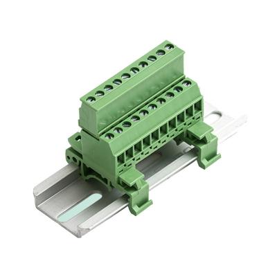 China 5.08mm Pitch Pluggable Screw Terminal Blocks 300V 10A Din Rail TS35 Mounting 2-20 Poles for sale