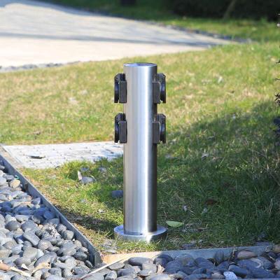 China Stainless Steel In-Ground Lawn Power Socket 10A AC250V IP44 Weatherproof Outdoor Electrical Outlet for sale