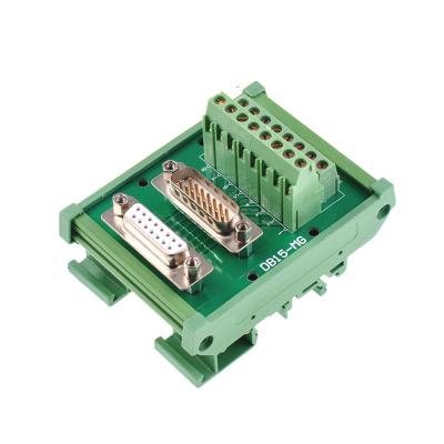 China DB15 D Sub 15 Pin Male Female Dual Connectors Terminal Block Breakout Board 5.08mm for sale
