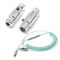 China Mechanical Keyboard Cable XLR 4P Connector Type-C Port 80cm Coiled Audio Microphone for sale
