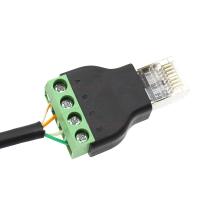 China RJ45 8P8C Male to RS485 4 Pin Screw Terminal Block Adapter Custom Pinout for sale