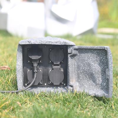 China Outdoor Garden Electrical Power Outlet Socket Box Resin Enclosure Waterproof IP65 20cm for sale