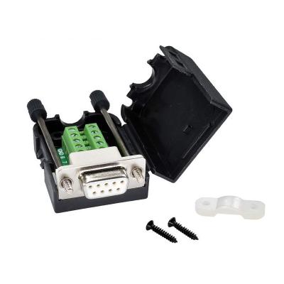 China DB9 D Sub 9 Pin RS232 Serial Port Connector to Terminal Block Adapter 5.08mm Pitch for sale