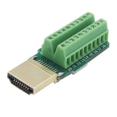 China HDMI Male to Screw Terminal Block Breakout Board Adapter 19 Pin for sale