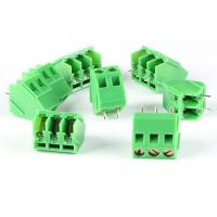 China 5.0mm Pitch PCB Mounted Screw Terminal Block 45° Wiring Entry 300V 10A 2-20 Poles for sale