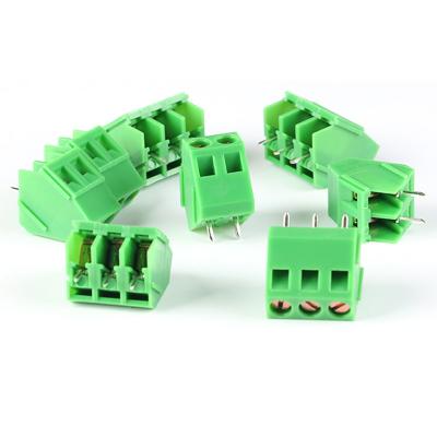 China 5.0mm Pitch PCB Mounted Screw Terminal Block 45° Wiring Entry 300V 10A 2-20 Poles for sale