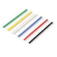 China Colored 40 Pin 2.54mm Single Row Straight Pin Header Male Connector Strip for Arduino for sale