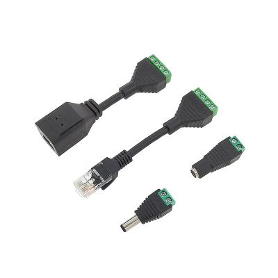 China RJ45 Female Jack to DC Power Plug Screw Terminal Adapter 5.08mm Pitch 300V 10A for CCTV Camera for sale