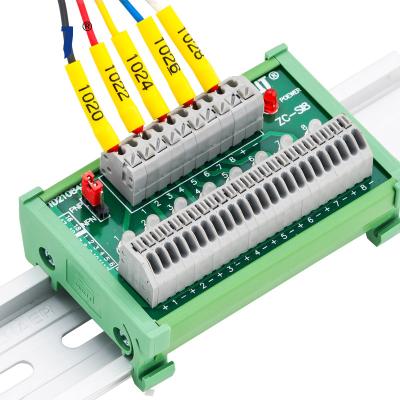 China 8 Channel Sensor Signal Wiring Distribution Breakout Board Terminal Blocks DIN Rail Mount 24VDC 0.5A for sale