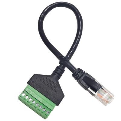 China RJ45 8P8C Female or Male Connector to 8 Pin Screw Terminal Adapter Cable 30cm for sale