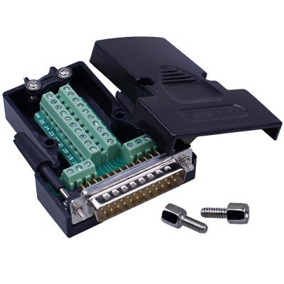 China DB25 D Sub 25 Pin Connector to Terminal Block Adapter with Housing 5.08mm Pitch for sale