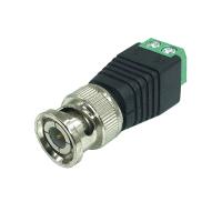 China Screw Terminal Block Coaxial Cat5 to BNC Male Video Balun Connector 12V 7g for sale