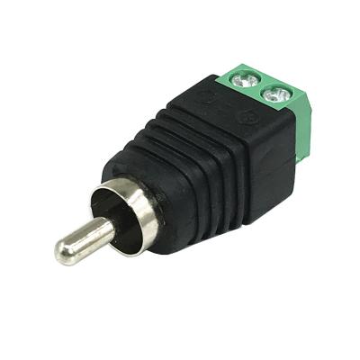 China UTP Cat5 Cat6 CCTV Balun RCA to Screw Terminal Block 12V 2 Pin Audio Video Adapter for sale