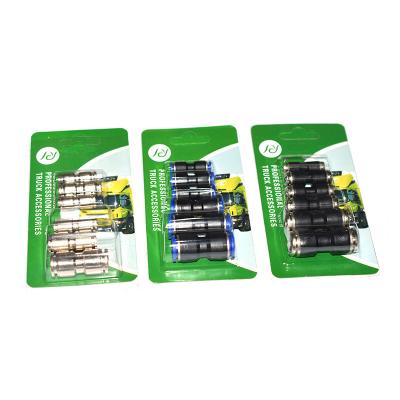 China Pneumatic Push In Quick Connector Straight Fittings Set 4mm to 12mm Air Compressor Hose Tube Adapters for sale