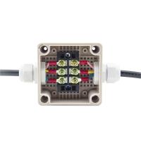 China ABS Plastic Waterproof Junction Box 86x86x75mm with PG11 Cable Glands and Terminal Blocks for sale