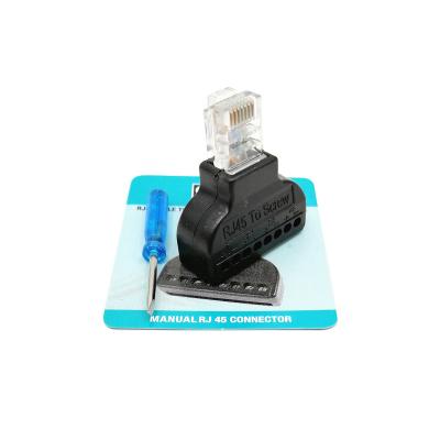 China RJ45 Male 8P8C to 8 Pin Screw Terminal Block Adapter 38x32x12mm for CCTV for sale