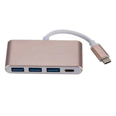 China USB 3.1 Type-C to 3 Ports USB 3.0 Hub Adapter with PD Charging Port 46g Aluminum for sale