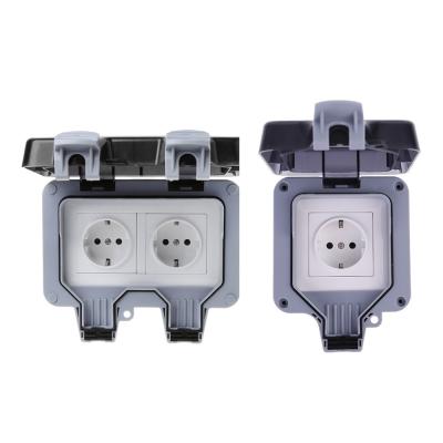 China Wall Mounted Power Outlet Socket Outdoor Charging Poles Plastic Switch Box IP66 Wheatherproof for sale