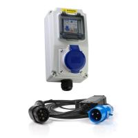 China Type 2 EV Charger 32 Amp 220V 240V CEE Plug Car Charging Cable 5m Switch Box for sale