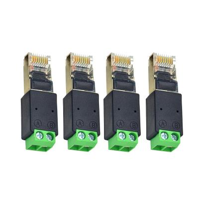 China RJ45 8P8C Male to RS485 Screw Terminal Block Adapter for Industrial Communication for sale