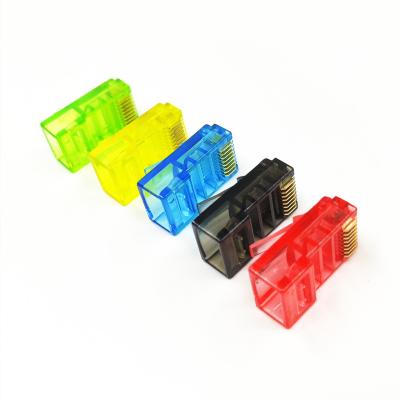 China Multicolour RJ45 8P8C Modular Plug Cat5E Ethernet Connector Gold Plated 30um 100 Pack for sale