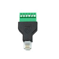 China RJ12 6P6C Connector Modular Plug to 6 Pin Screw Terminal Block Adapter 1 Pack for sale