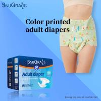 China Super Speed Absorbency Printed Adult Diaper with Color Pattern and Quick Spreading for sale