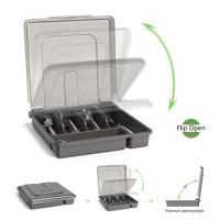 China Multi-Purpose Storage Kitchen Cutlery Flatware Drawer Organizer with Lid Customizable for sale