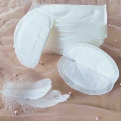 China Maternity White Soft Rubber Band Disposable Nursing Breast Pad with Fluff Pulp and SAP for sale