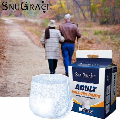 China Fluff Pulp Adult Pant Diapers Disposable and Comfortable with 50-150G Absorbency for sale