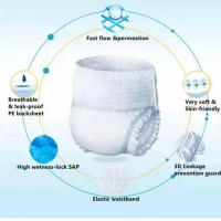 China Fluff Pulp Adult Pant Diapers Disposable and Comfortable with 50-150G Absorbency for sale