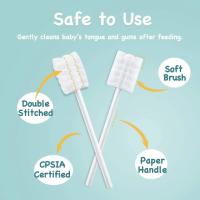 China Disposable Baby Oral Skimmed Gauze Cleaning Brush Cotton Swab Mouth Tongue Cleaner for sale