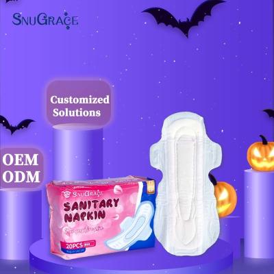China Soft Breathable SNUGRACE Organic Ladies Sanitary Napkin Supports Odm Oem Customization for sale
