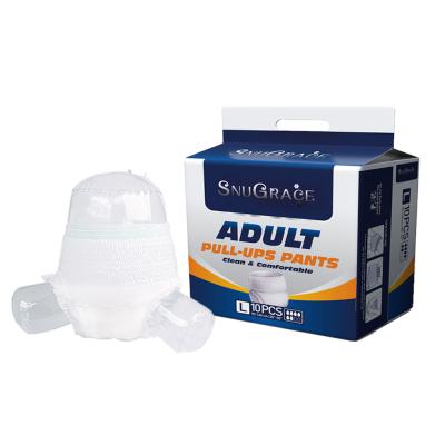 China Adult Pants Diaper with Anti-Leak Leak Guard and Soft Breathable Surface for sale
