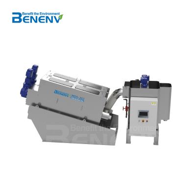 China Clogging Free Wastewater Treatment Machine Multi-Disk Screw Press Low Cost Sludge Machine for sale