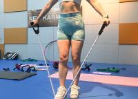China 4-Tube Twisted Resistance Bands with Handles: Latex Rope for Physical Therapy and Home Fitness for sale