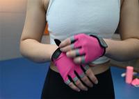 China Pink lightweight half-finger workout gloves offer comfort and grip during weightlifting sessions. for sale
