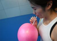 China Soft Pilates Ball (23cm-25cm) - Small Exercise Ball with Inflatable Straw for Mini Gym Workouts for sale