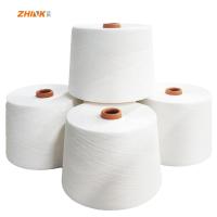 China NE32/1 Siro Compact Yarn GRS FSC 70% Recycled Polyester 30% Livaeco for Weaving Raw White for sale