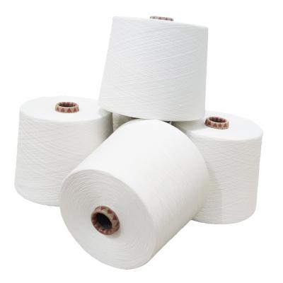 China PolyesterViscose/Conductive Fiber Ne35/1 Siro Compact Raw White For Weaving Knitt for sale