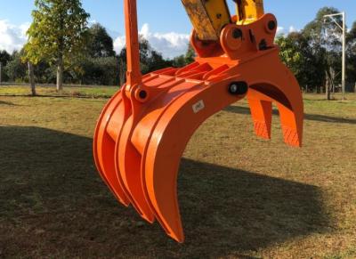 China Hydraulic Excavator Wood Log Rock Grapple 0.8-18 Ton 610mm Opening for sale