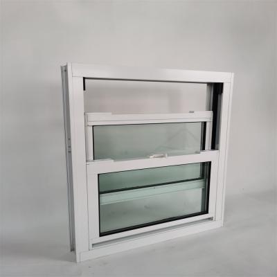 China Top Single Aluminium Double Hung Windows with Diamond Grids Glass Hanging Curtain Type for sale