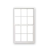 China Aluminum Double Glazed Windows in Blue with Clear Glass and FiberGlass Screen Netting for sale