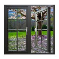 China Blue Glass Heat Insulation Aluminum Casement Window for Energy Saving for sale